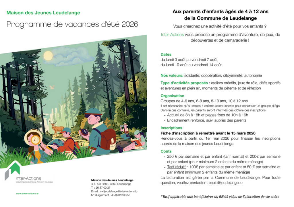 Activités pour enfants - Commune de Leudelange